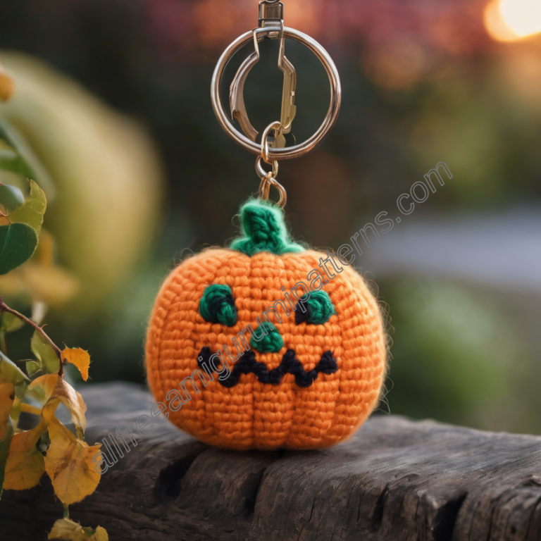 Pumpkin Keychain Free Crochet Pattern - All Free Amigurumi Patterns