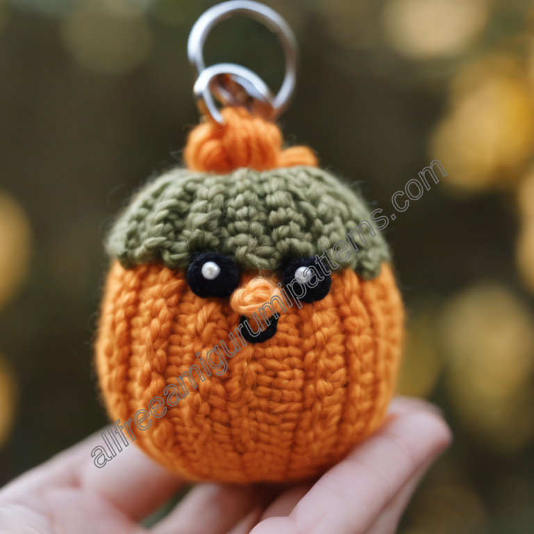 Pumpkin Keychain Free Crochet Pattern - All Free Amigurumi Patterns