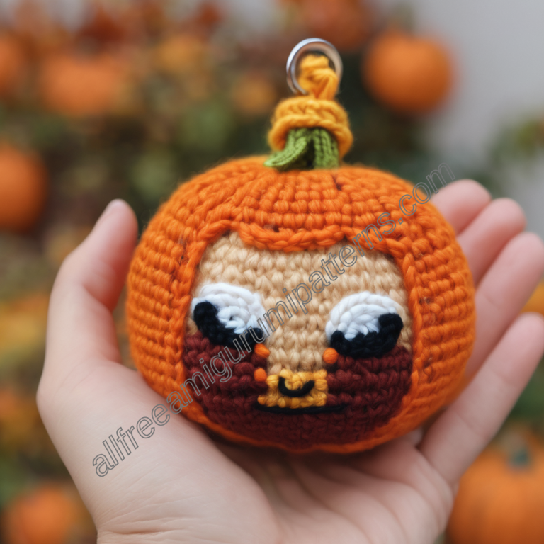 Pumpkin Keychain Free Crochet Pattern - All Free Amigurumi Patterns