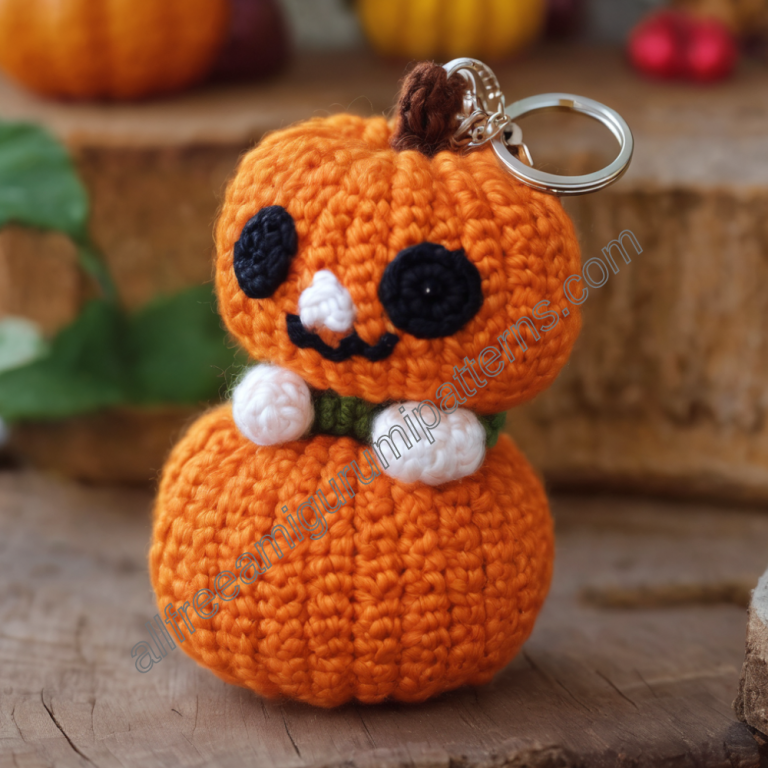Pumpkin Keychain Free Crochet Pattern - All Free Amigurumi Patterns