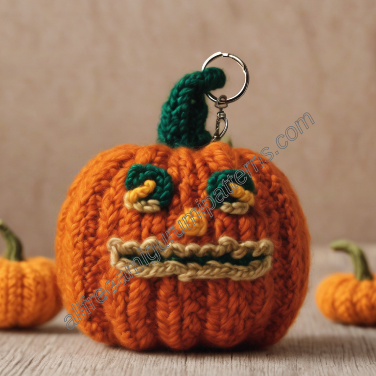Pumpkin Keychain Free Crochet Pattern - All Free Amigurumi Patterns