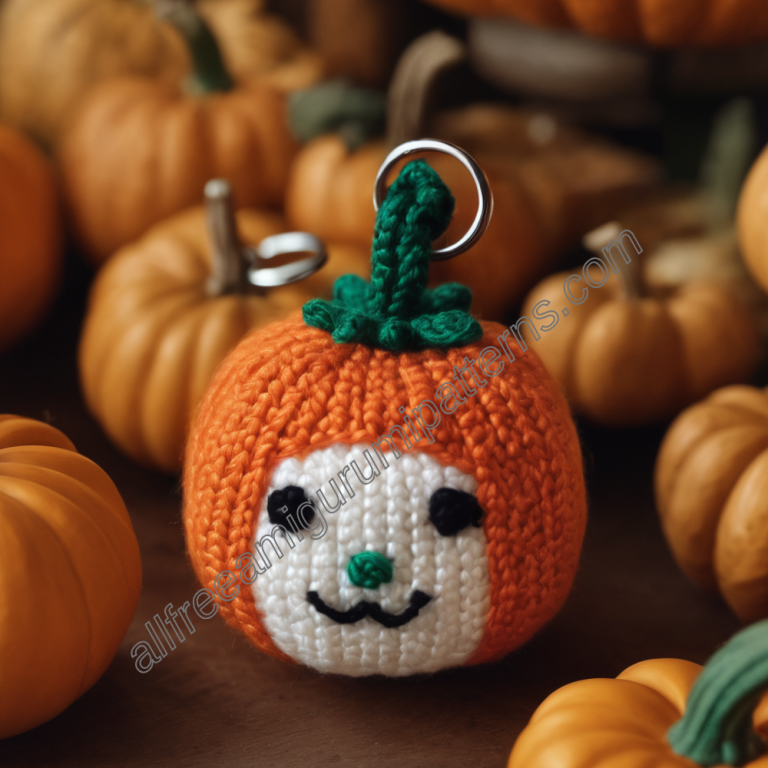 Pumpkin Keychain Free Crochet Pattern - All Free Amigurumi Patterns