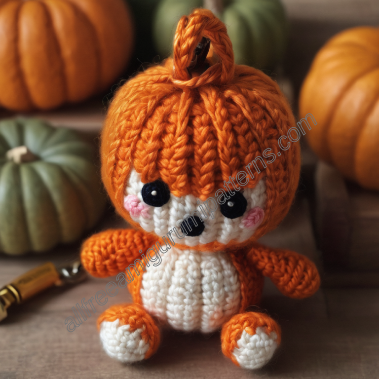 Pumpkin Keychain Free Crochet Pattern - All Free Amigurumi Patterns